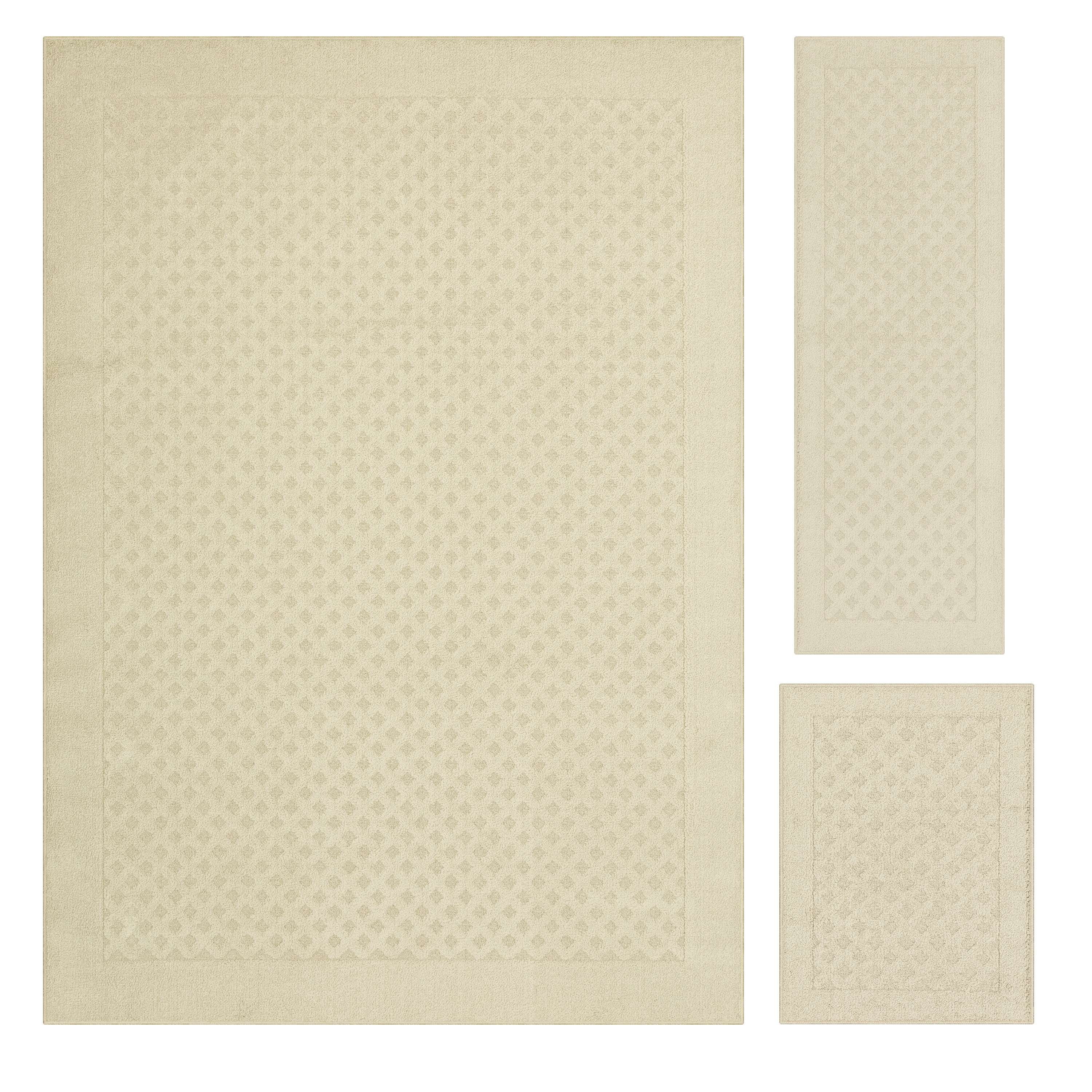 Free Shipping! Mainstays Dylan Beige 3-Piece Area Rug Set, Durable ...