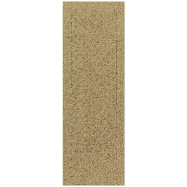 Mainstays Dylan Solid Diamond Olefin Beige Indoor Runner Rug, 2'x6 ...