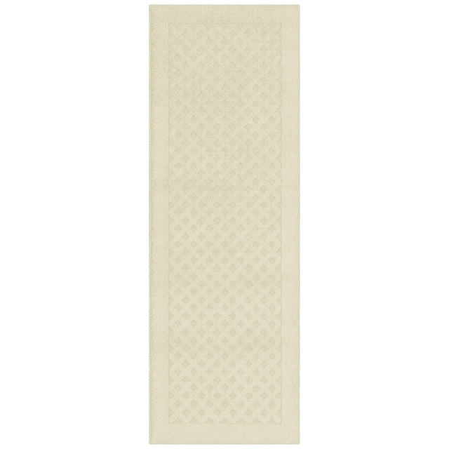 Mainstays Dylan Solid Diamond Olefin Beige Indoor Runner Rug, 2'x6 ...