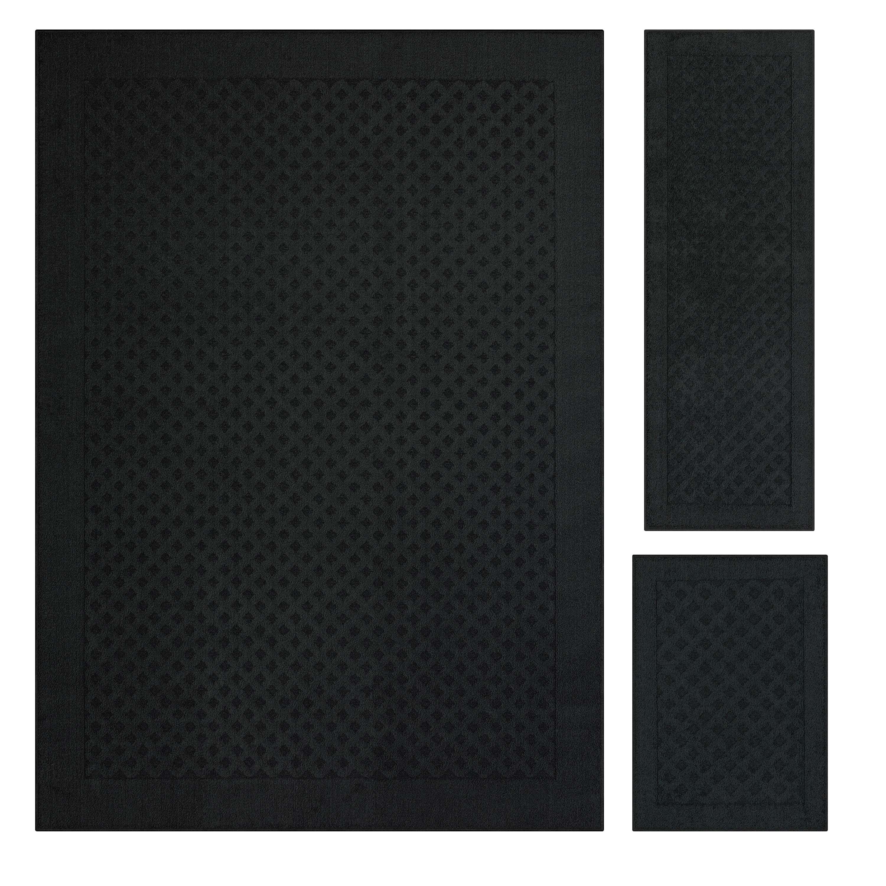 Mainstays Dylan Black Area Rug Set - 3-Piece Set - Walmart.com