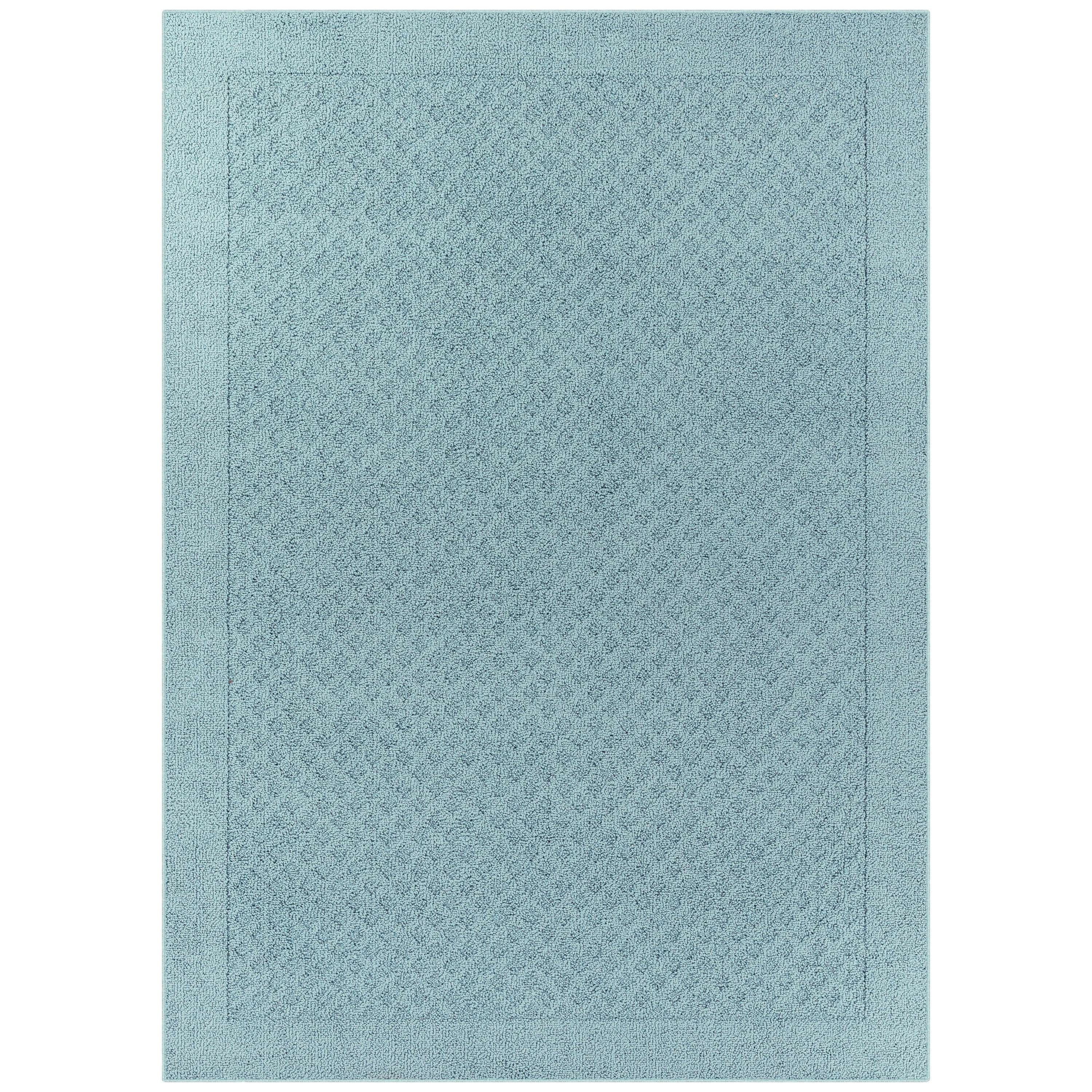 Mainstays Dylan Solid Diamond Olefin Blue Indoor Area Rug, 5' x 7 ...