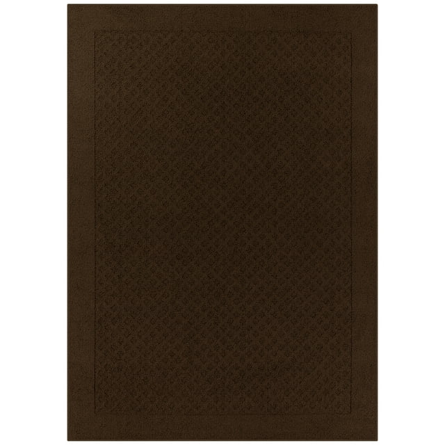 Mainstays Dylan Solid Diamond Olefin Brown Indoor Area Rug, 5' x 7 ...