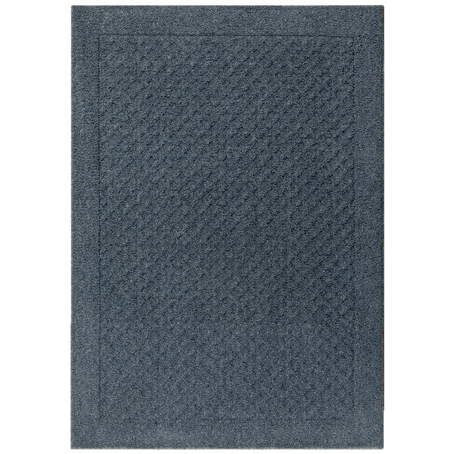 Mainstays Dylan Solid Diamond Olefin Navy Blue Indoor Area Rug, 4' x 5 ...