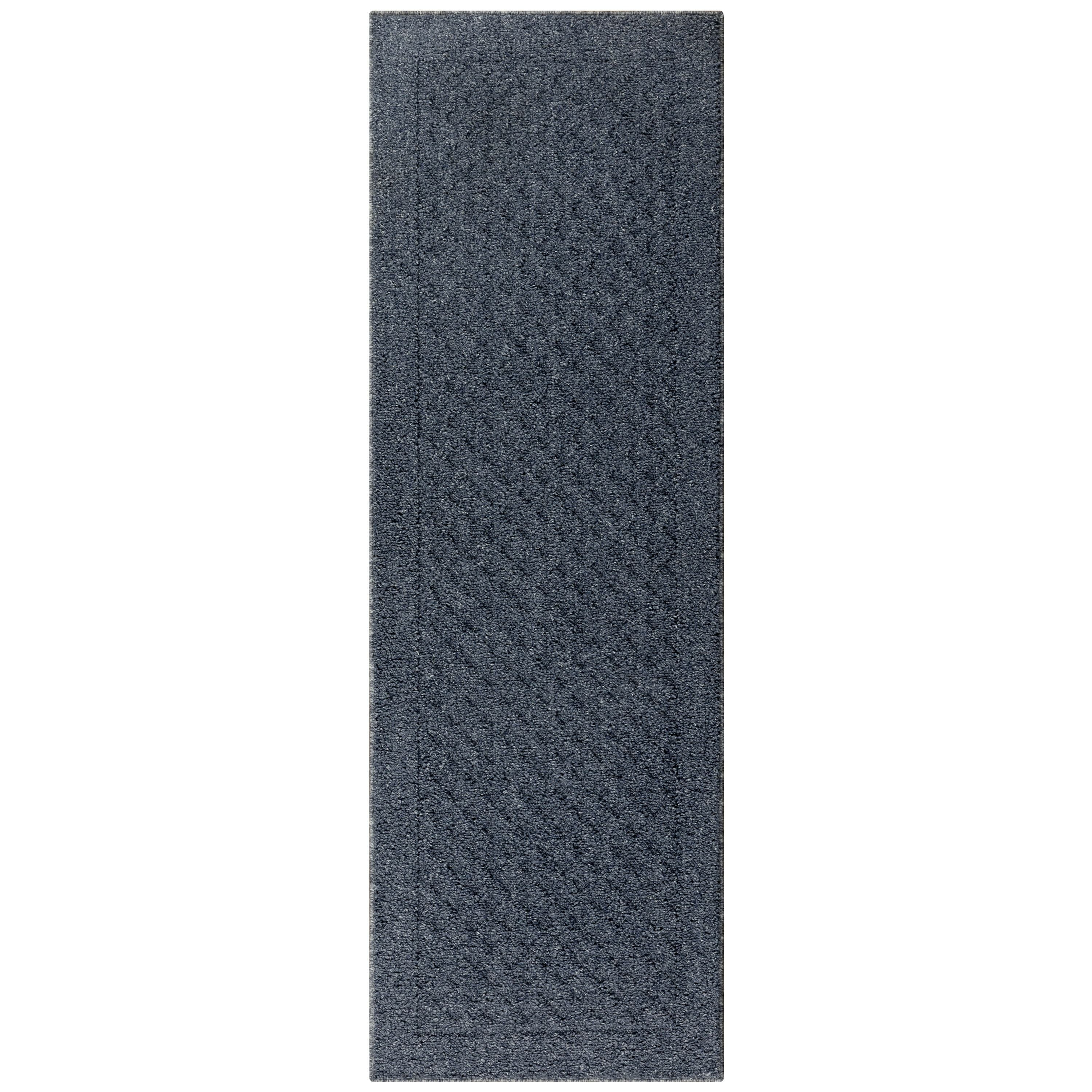 Mainstays Dylan Solid Diamond Olefin Navy Blue Indoor Runner Rug, 1'9 ...