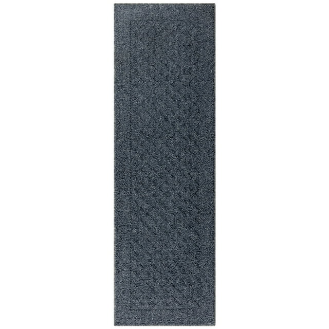 Mainstays Dylan Solid Diamond Olefin Navy Blue Indoor Runner Rug, 2'x6 ...
