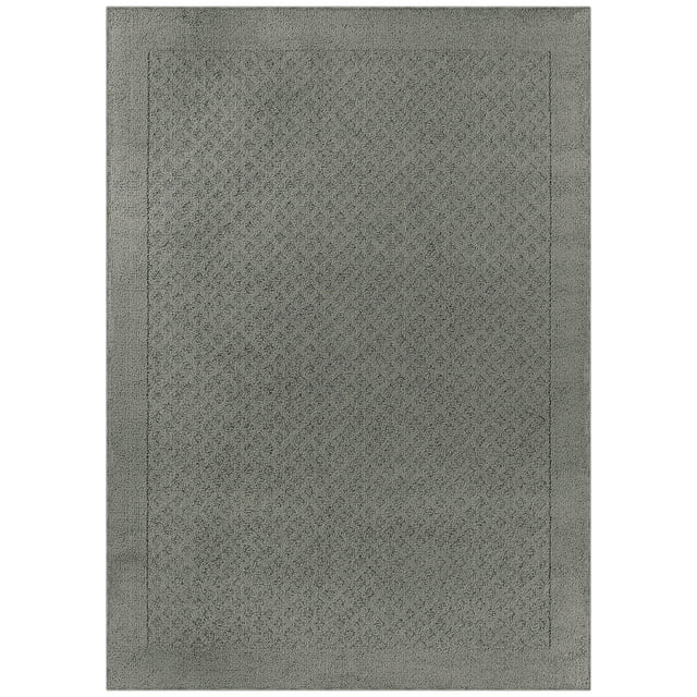 Mainstays Dylan Solid Diamond Olefin Pewter Gray Indoor Area Rug, 4' x ...