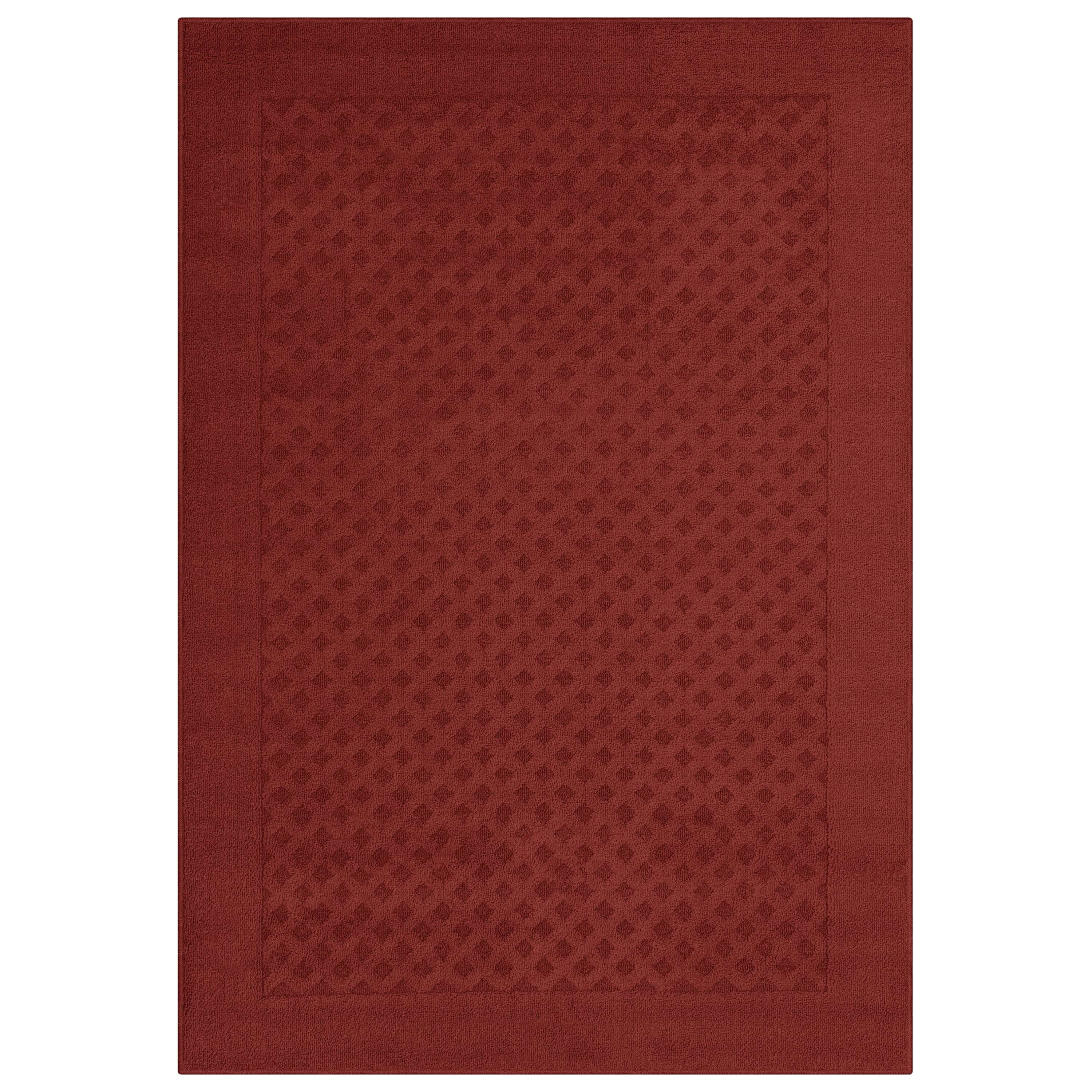 Mainstays Dylan Solid Diamond Olefin Red Indoor Area Rug, 4' x 5'4 ...