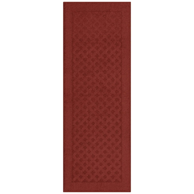 Mainstays Dylan Solid Diamond Olefin Red Indoor Runner Rug, 1'9"x5 ...