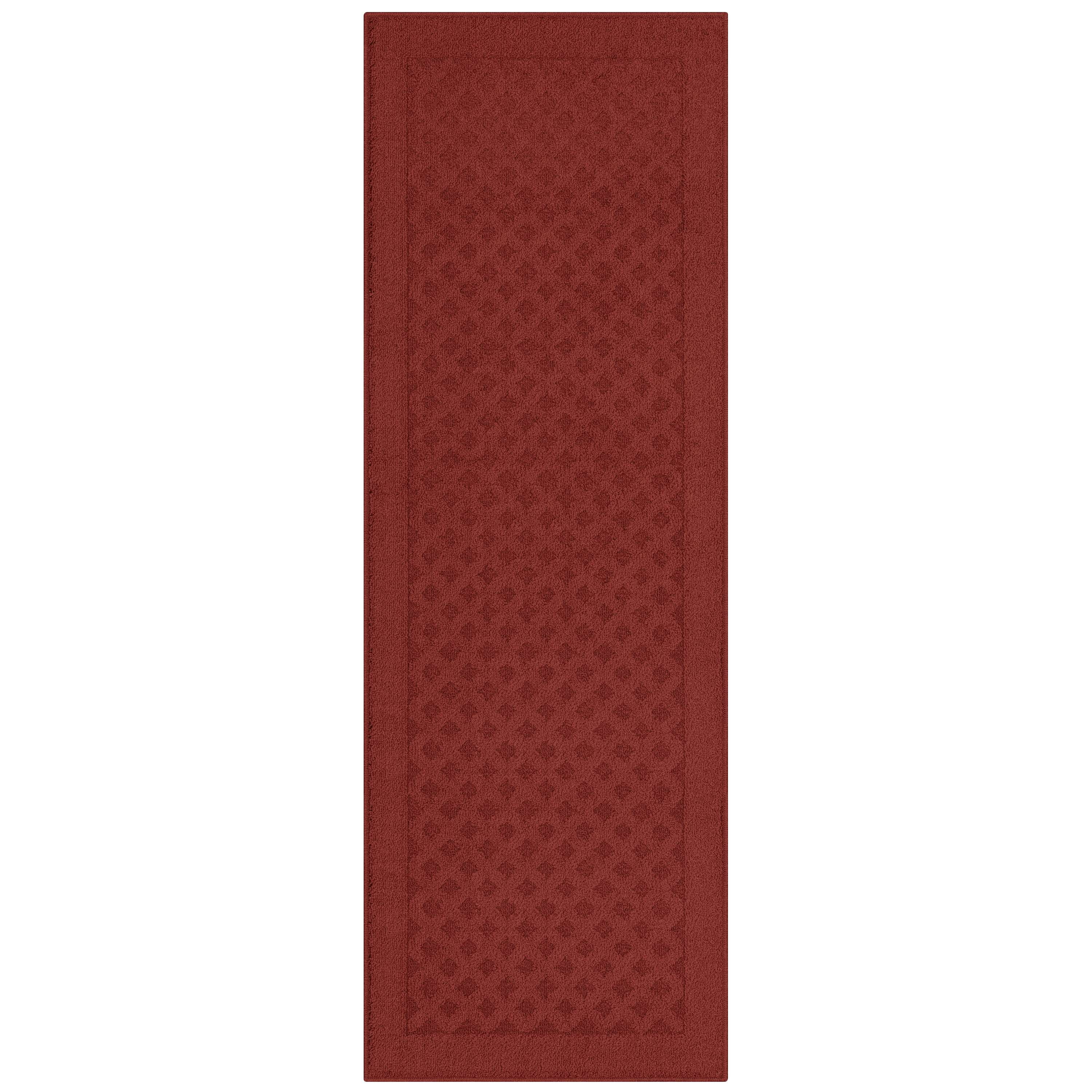 Mainstays Dylan Solid Diamond Olefin Red Indoor Runner Rug, 2'x6 ...