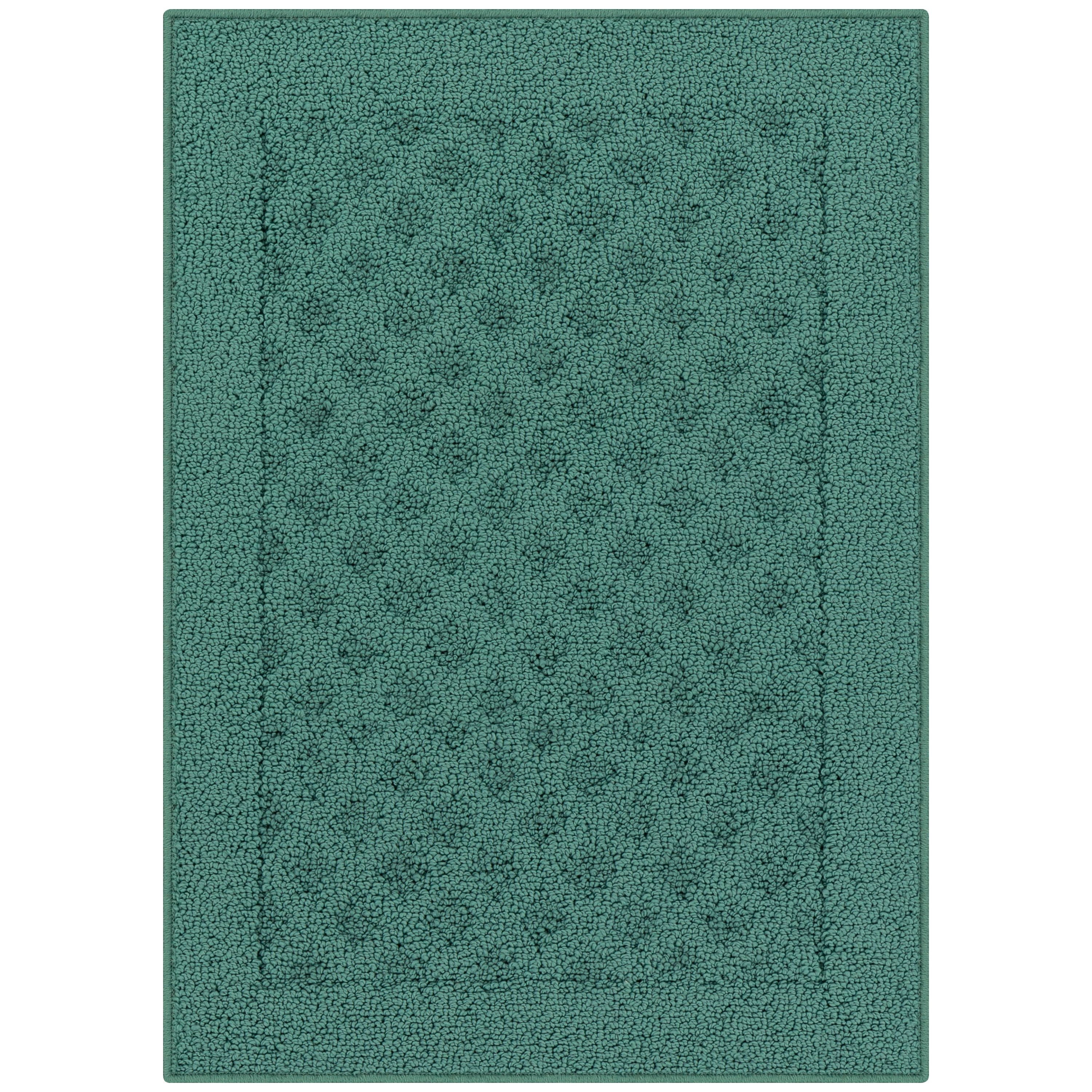 Mainstays Dylan Solid Diamond Traditional Teal Indoor Accent Rug, 1'8 ...