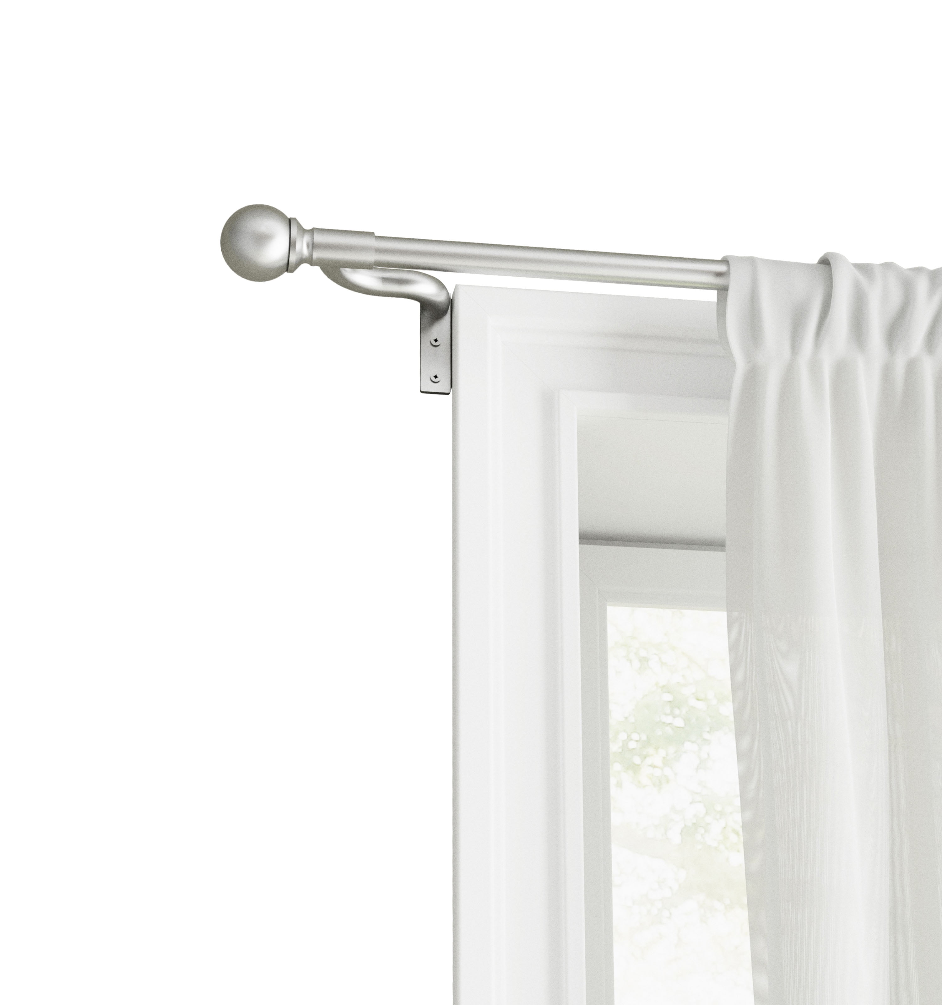 Mainstays Easy Install Café Window Curtain Rod, No Measuring, 48"-84 ...