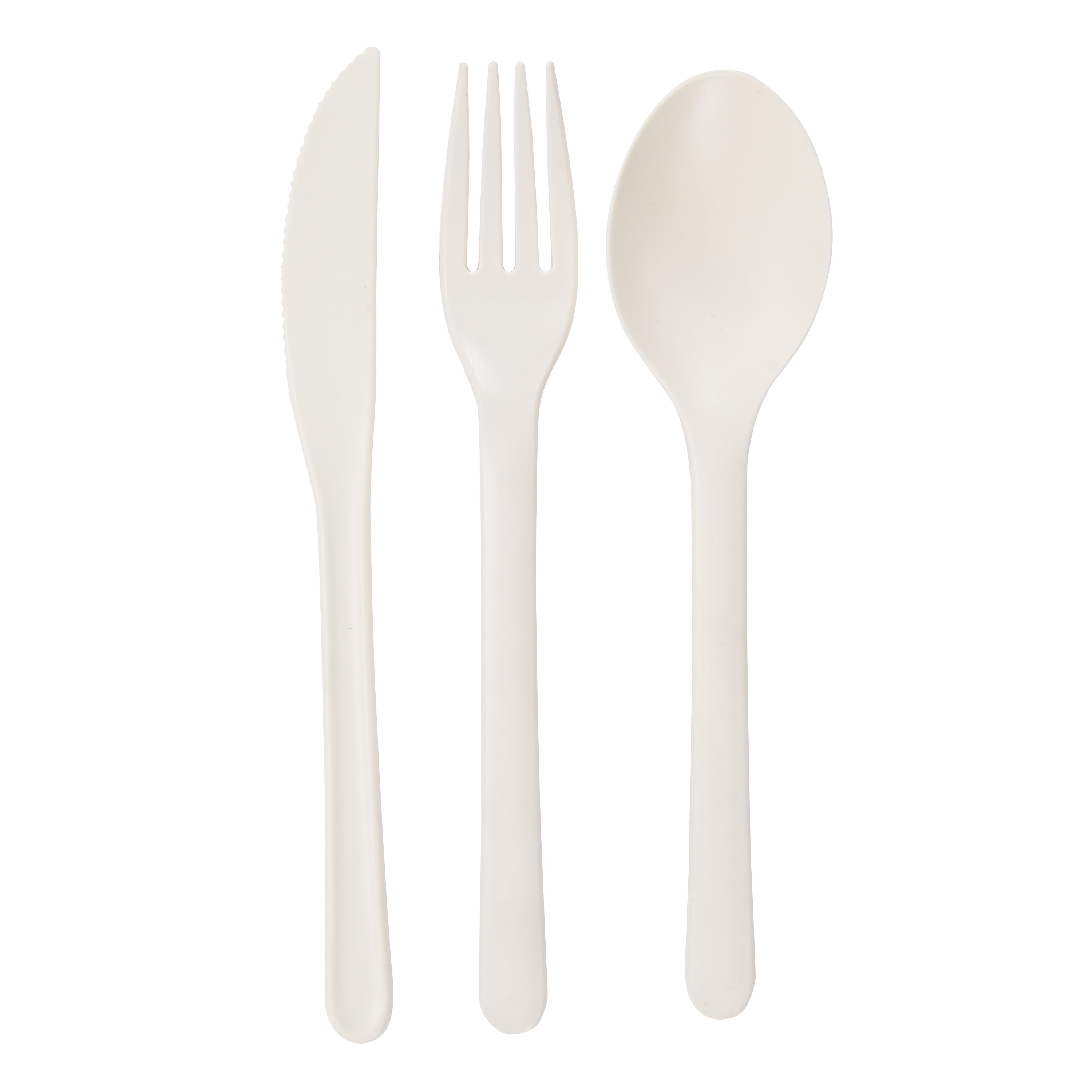 Mainstays Eco-Friendly Recycled Plastic 3-Piece Flatware Set, Vanilla ...