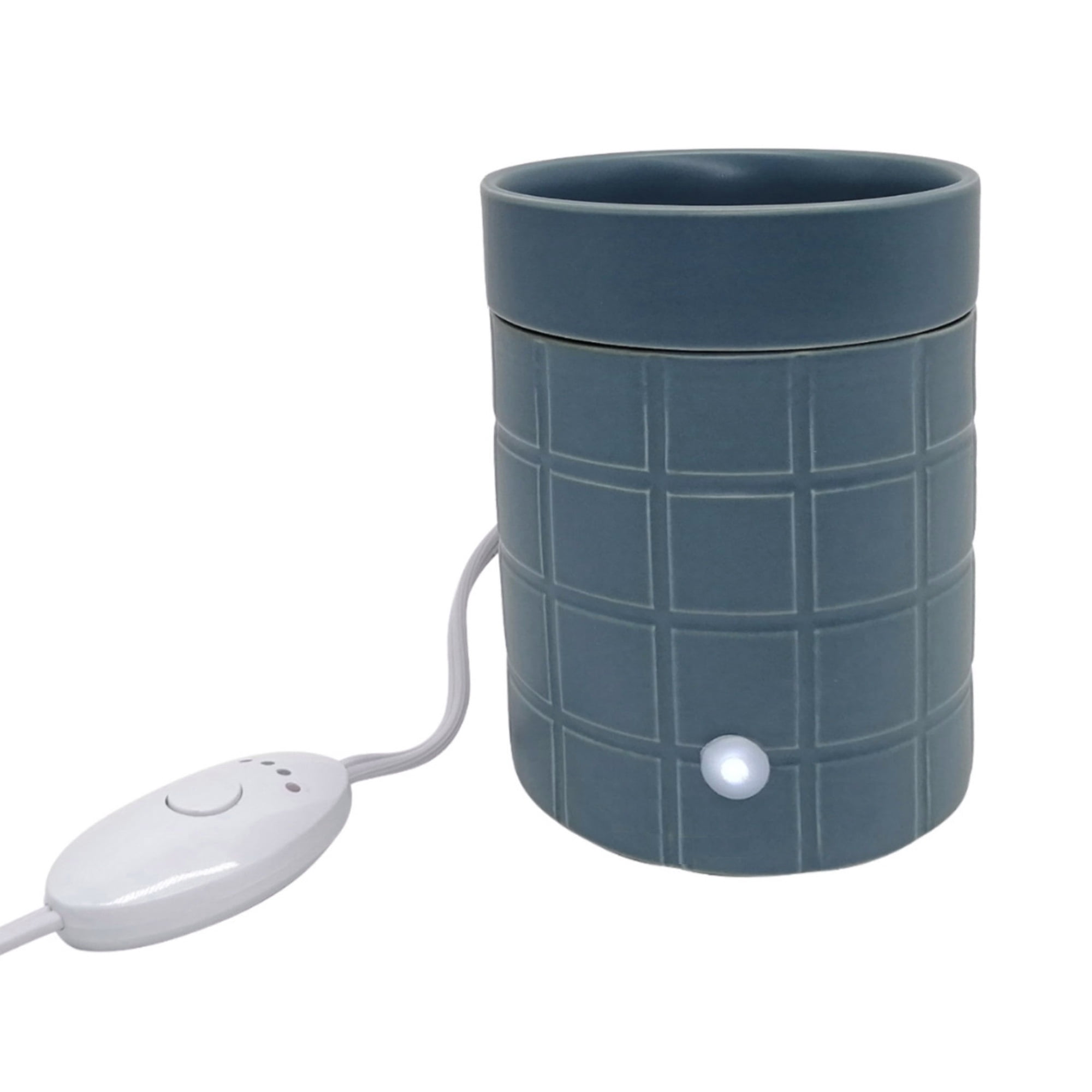 Mainstays Electric Gray Grid Ceramic Oil Warmer with Timer, Flameless ...