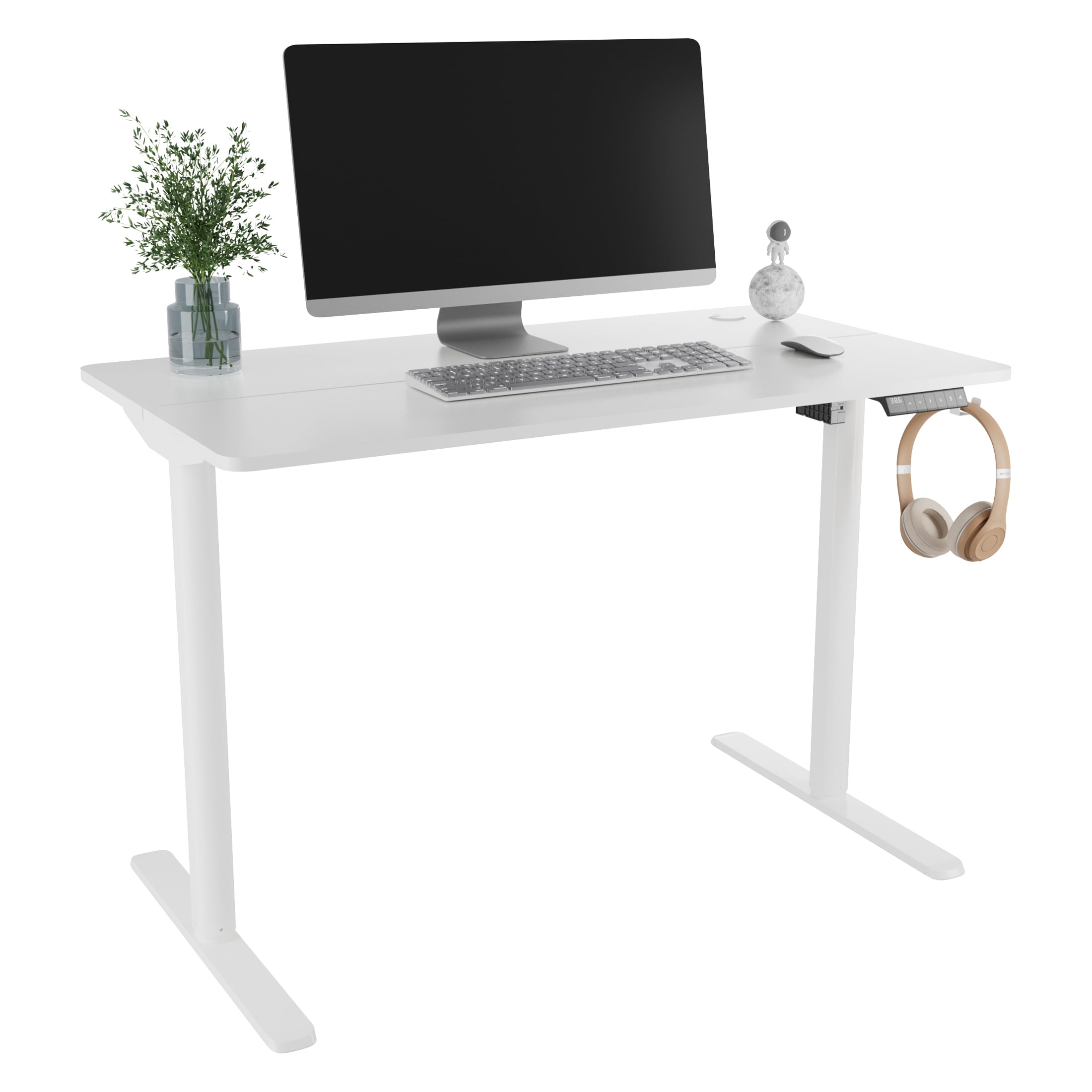 Mainstays Electric Standing Desk with Height Memory Presets, Headphone ...