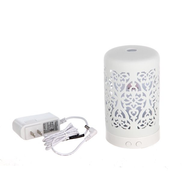 Mainstays Essential Oil Diffuser, White Scroll - Walmart Business Supplies
