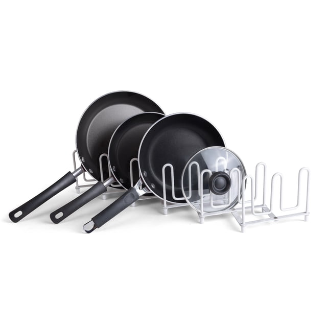 Mainstays Expandable Pan & Lid Organizer, White - Walmart Business Supplies