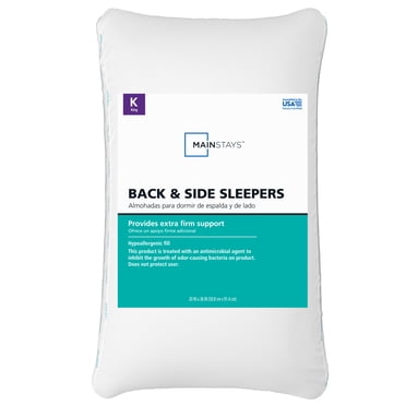 Mainstays Extra Firm Bed Pillow, Ideal for Side Sleepers, Standard ...