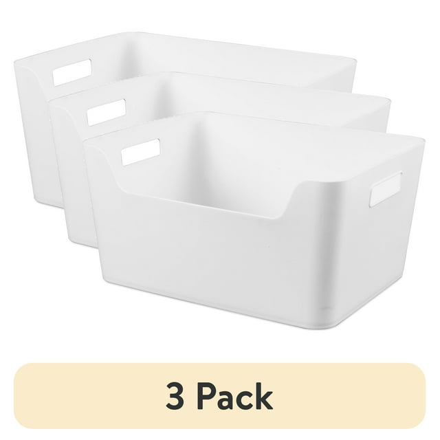 (3 pack) Mainstays X-Large Easy Access Bin Plastic, White - Walmart.com
