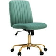 Mainstays Extra Plush Velvet Channel Upholstered Office Chair, Green ...