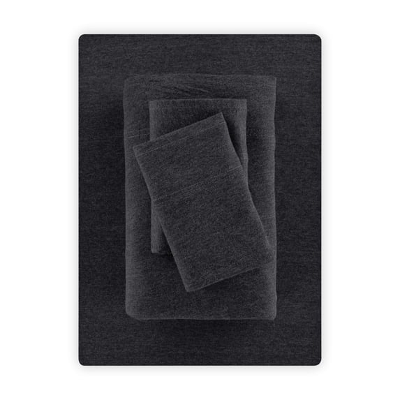 Mainstays Extra Soft Full Jersey Bed Sheet Set, Rich Black, OEKO-TEX ...