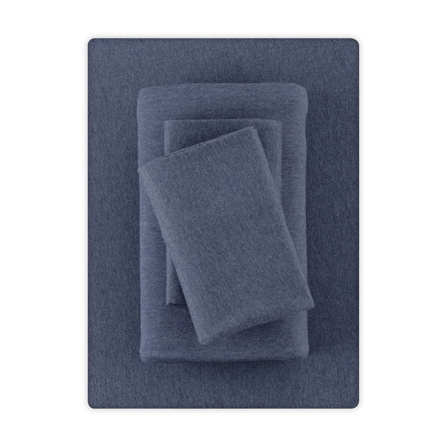 Mainstays Extra Soft Adult Jersey Bed Sheet Set, Queen, Blue Cove, 4 ...