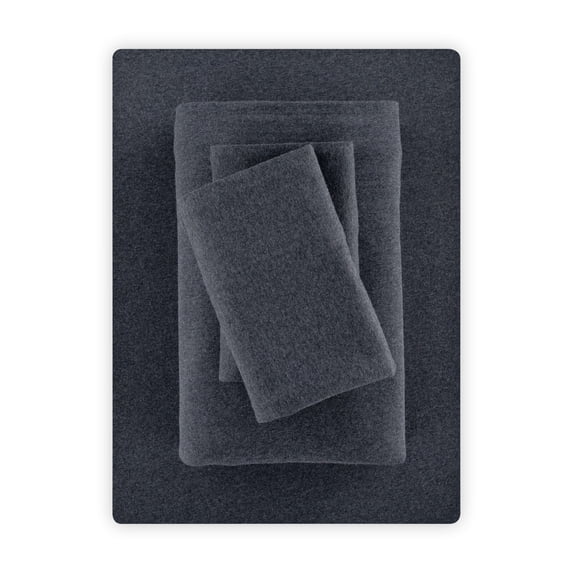 Mainstays Cotton Rich Extra Soft Jersey Bed Sheet Set, Twin-XL, Grey ...