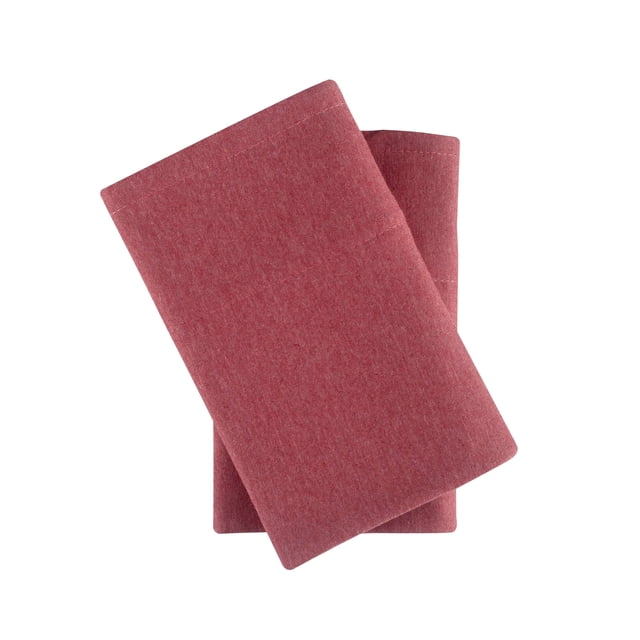 Mainstays Extra Soft Jersey Pillowcase Set, Standard/Queen, Red Sedona ...