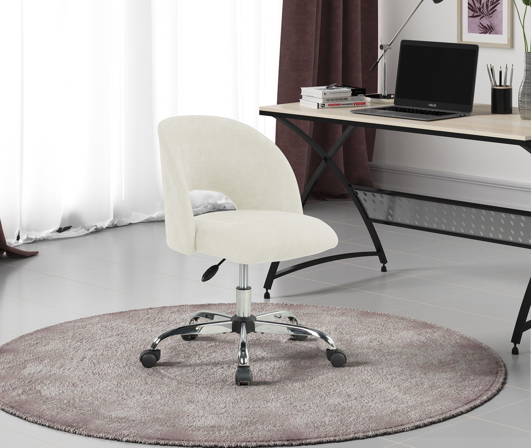 Mainstays Fabric Upholstered Open Back Office Chair with Textured ...