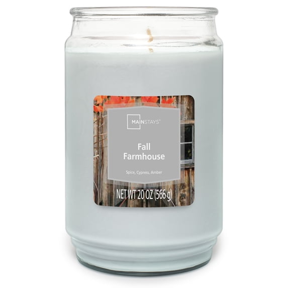 Mainstays Fall Farmhouse Scented Candle, 20 oz, Warm Spices and Earthy ...
