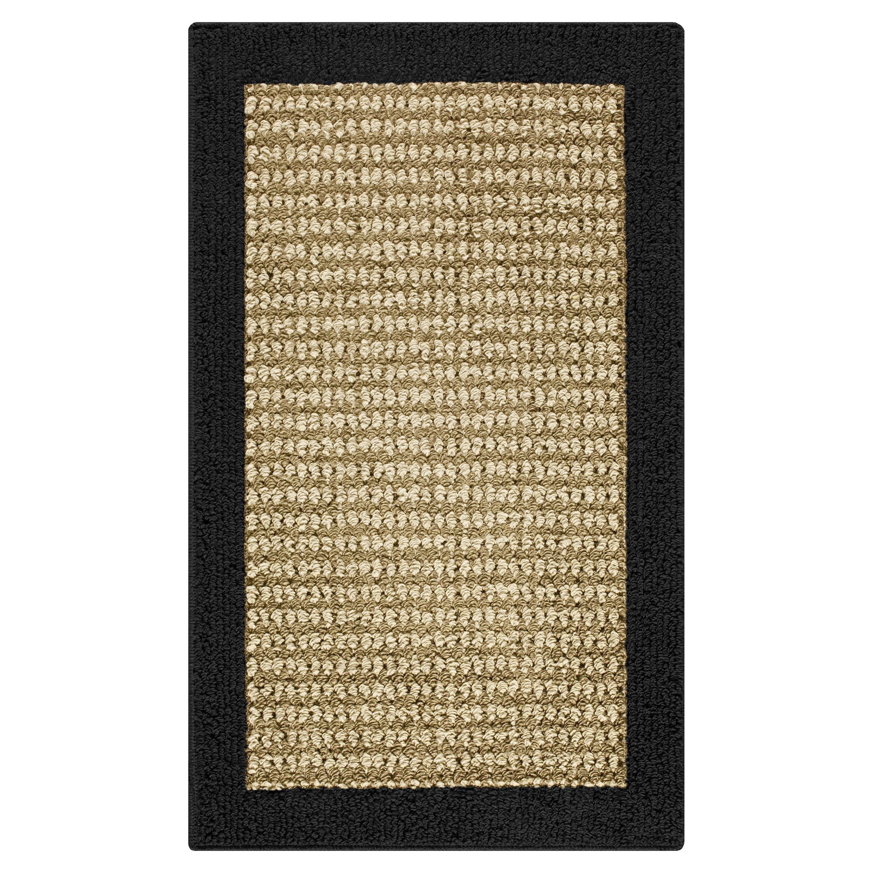 Mainstays Farmhouse Faux Sisal Olefin Black Border Indoor Accent Rug, 1 ...