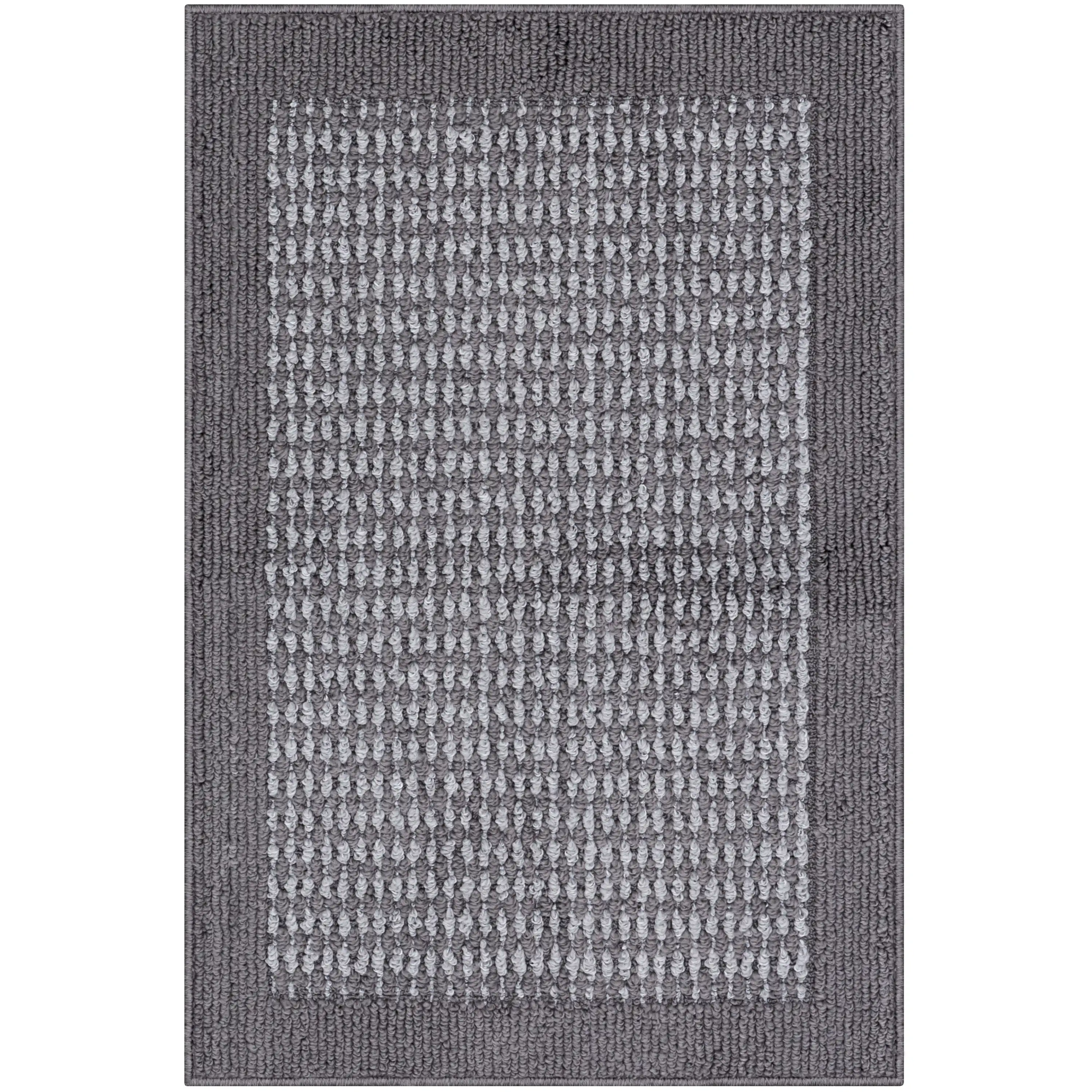 Mainstays Farmhouse Faux Sisal Olefin Gray Border Indoor Accent Rug, 1 ...