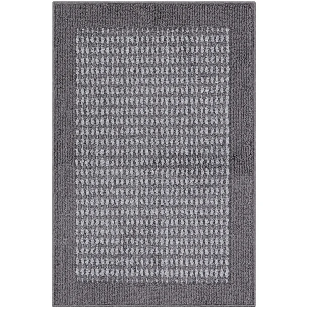 Mainstays Farmhouse Faux Sisal Olefin Gray Border Indoor Accent Rug, 1 ...