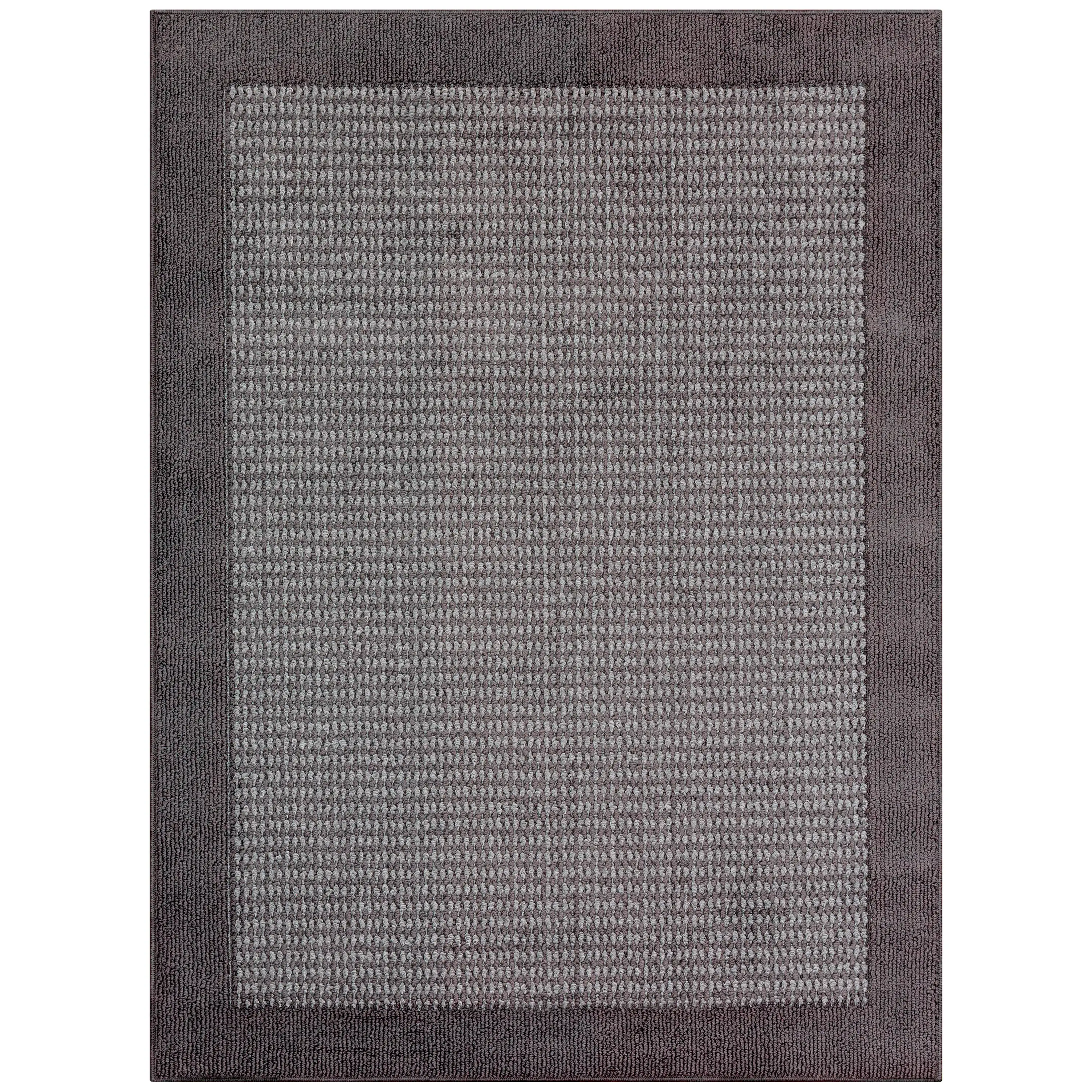 Mainstays Farmhouse Faux Sisal Olefin Gray Border Indoor Area Rug, 4' x ...