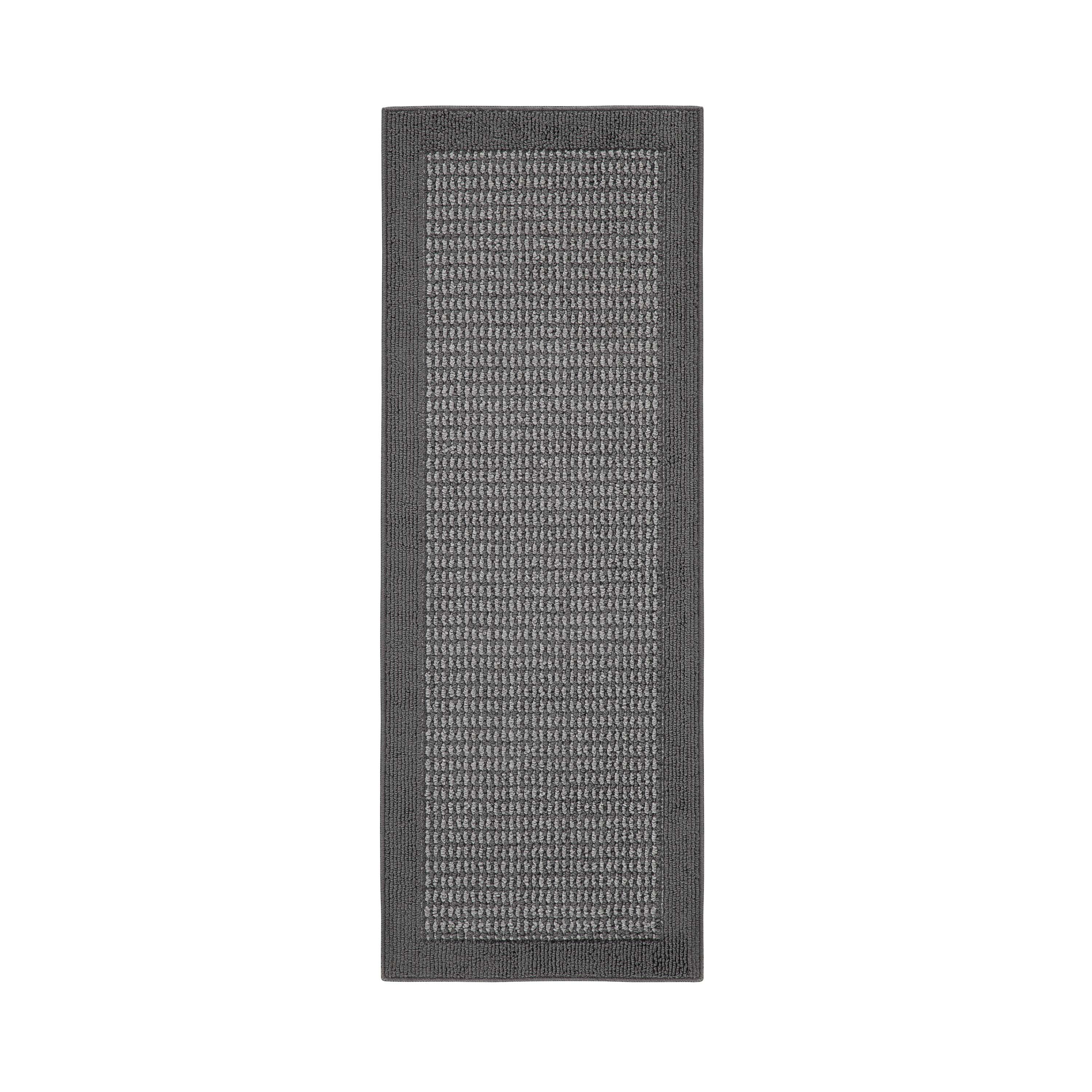 Mainstays Farmhouse Faux Sisal Olefin Gray Border Indoor Runner Rug, 1 ...