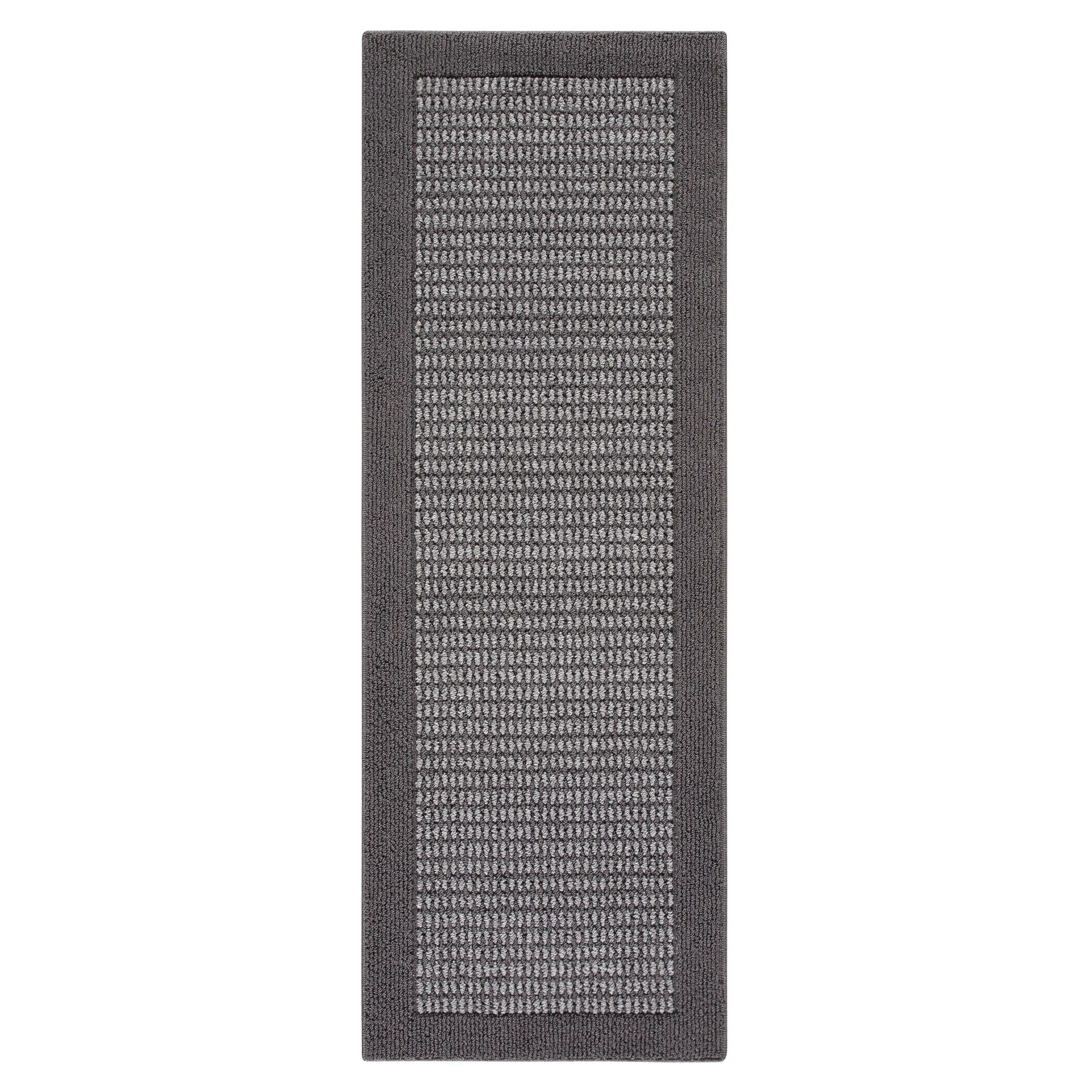 Mainstays Farmhouse Faux Sisal Olefin Gray Border Indoor Runner Rug, 1 ...