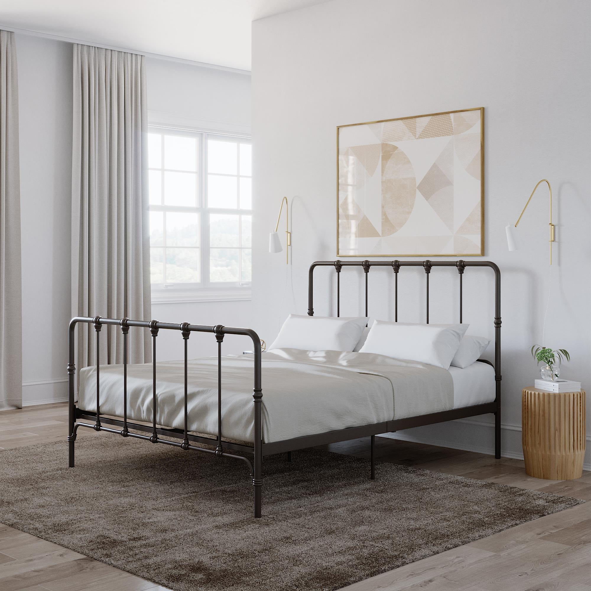 Mainstays Farmhouse Metal Bed, Full, Gray - Walmart.com