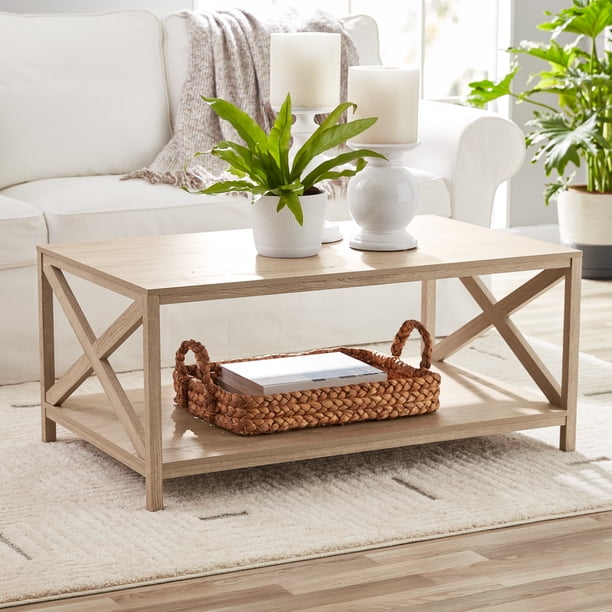 Mainstays Farmhouse Rectangle Coffee Table, Rustic Gray - Walmart ...