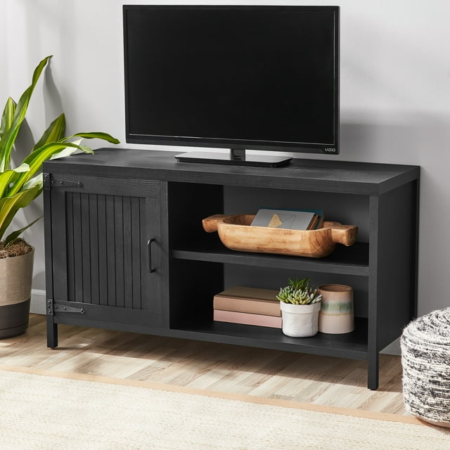 Mainstays Farmhouse TV Stand for TVs up to 50", Black - Walmart.com
