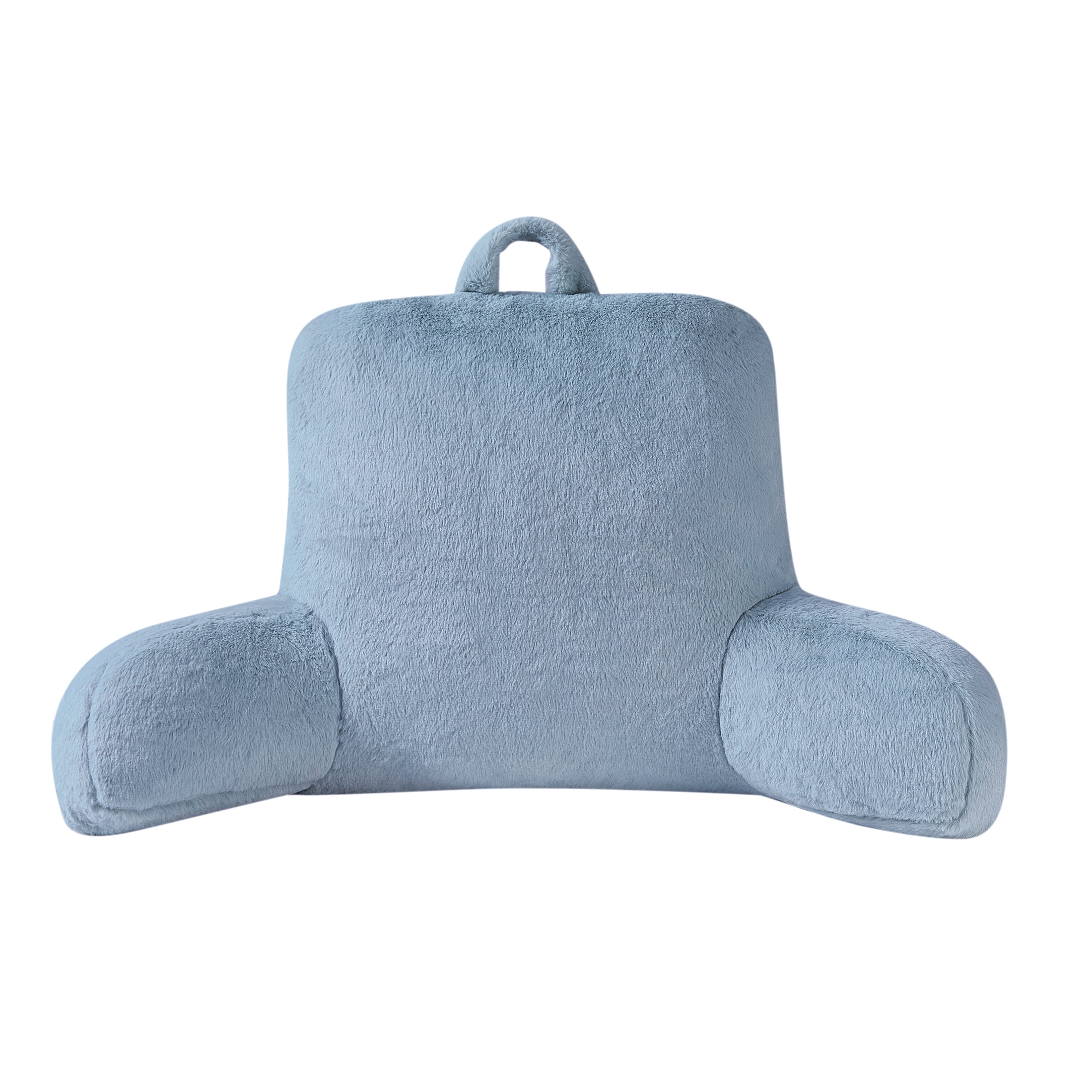 Mainstays Faux Fur Plush Backrest Pillow, Specialty Size, Blue ...