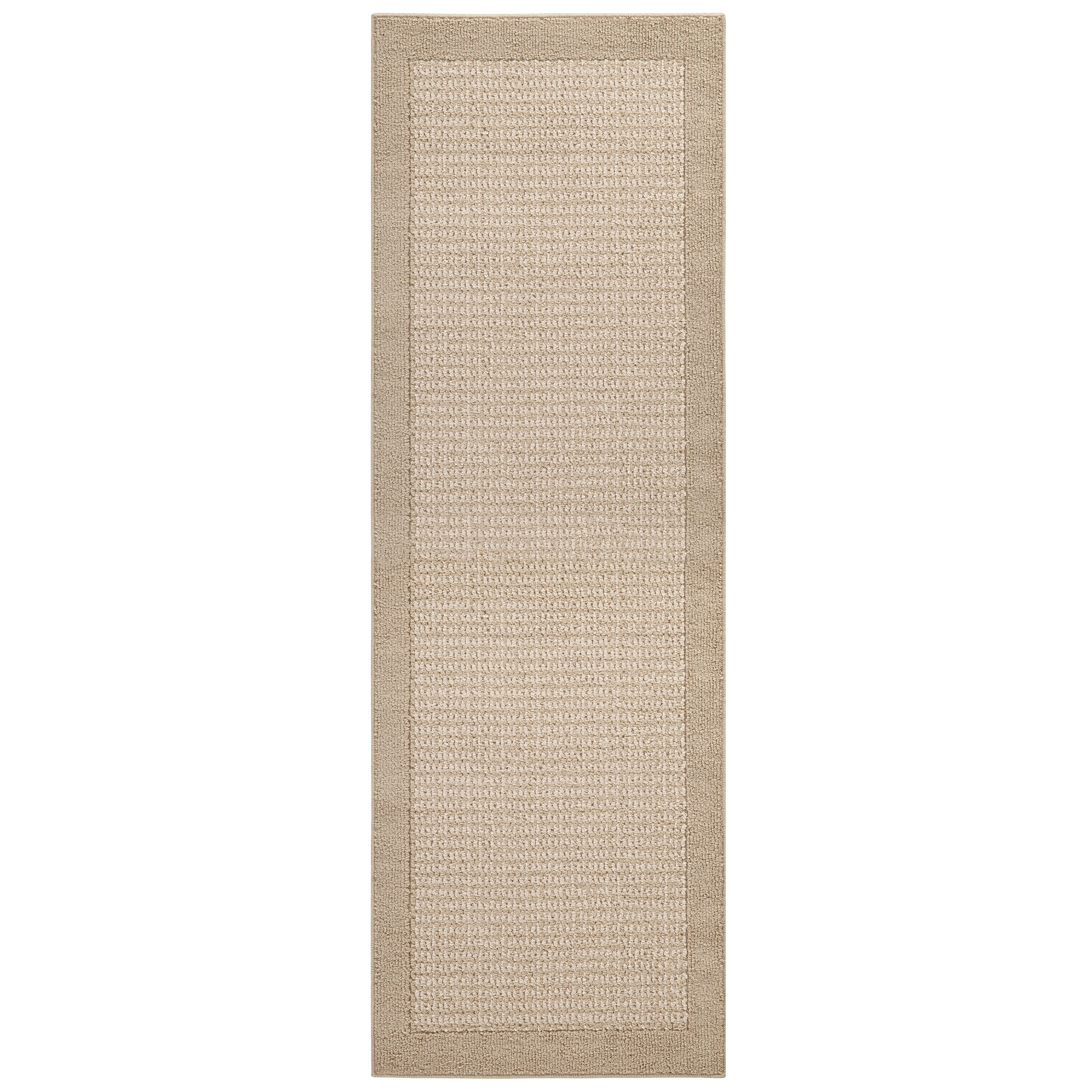 Mainstays Farmhouse Faux Sisal Border Runner Rug, Tan, 2'6" x 8 ...