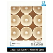 Mainstays Unscented Flameless LED Votives, White, 12 Count - Walmart.com