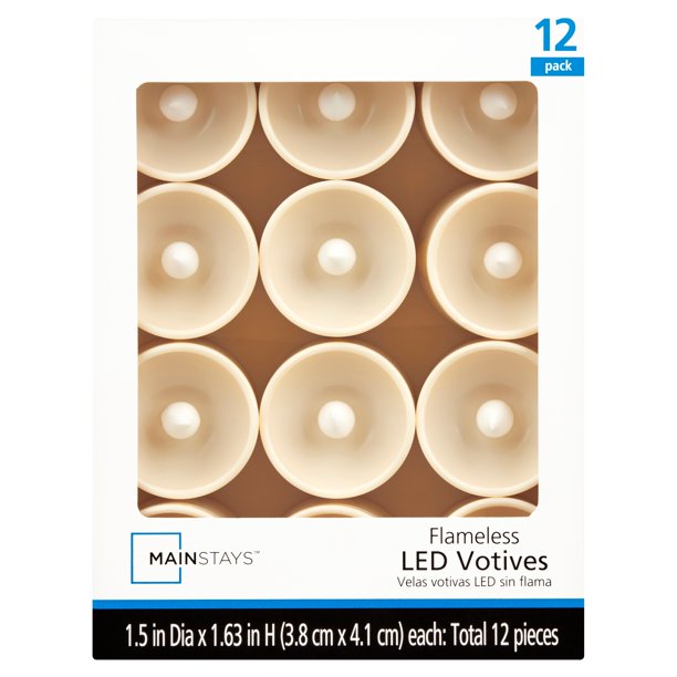 Mainstays Flameless LED Votives, Ivory, Set of 12 - Walmart Business ...