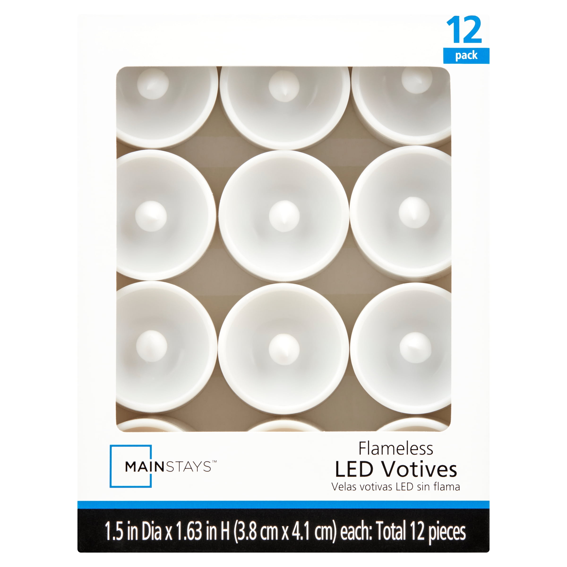 Mainstays Flameless LED Votives, White, Set of 12 - Walmart.com