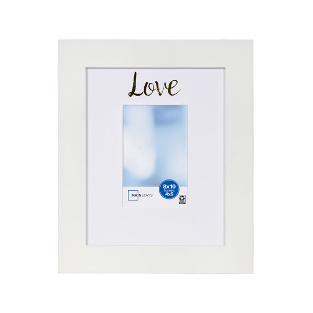 Mainstays Flatwide 8x10/4x6 Love White Picture Frame - Walmart Business ...
