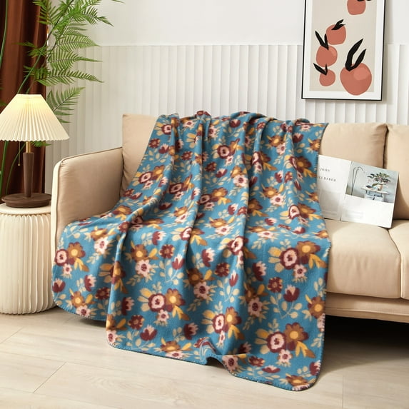 Mainstays Fleece Fall Floral Throw Blanket 50" x 60" - Walmart.com