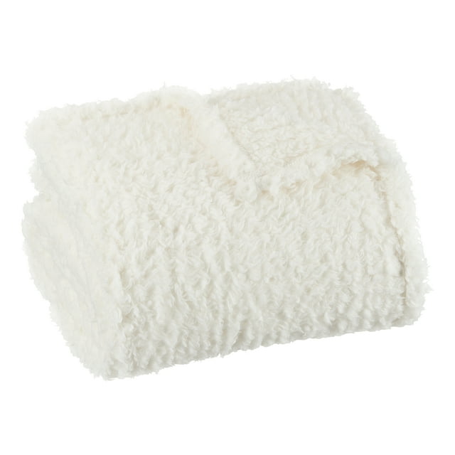 Mainstays Fleece Throw Blanket, White, Standard Throw - Walmart.com