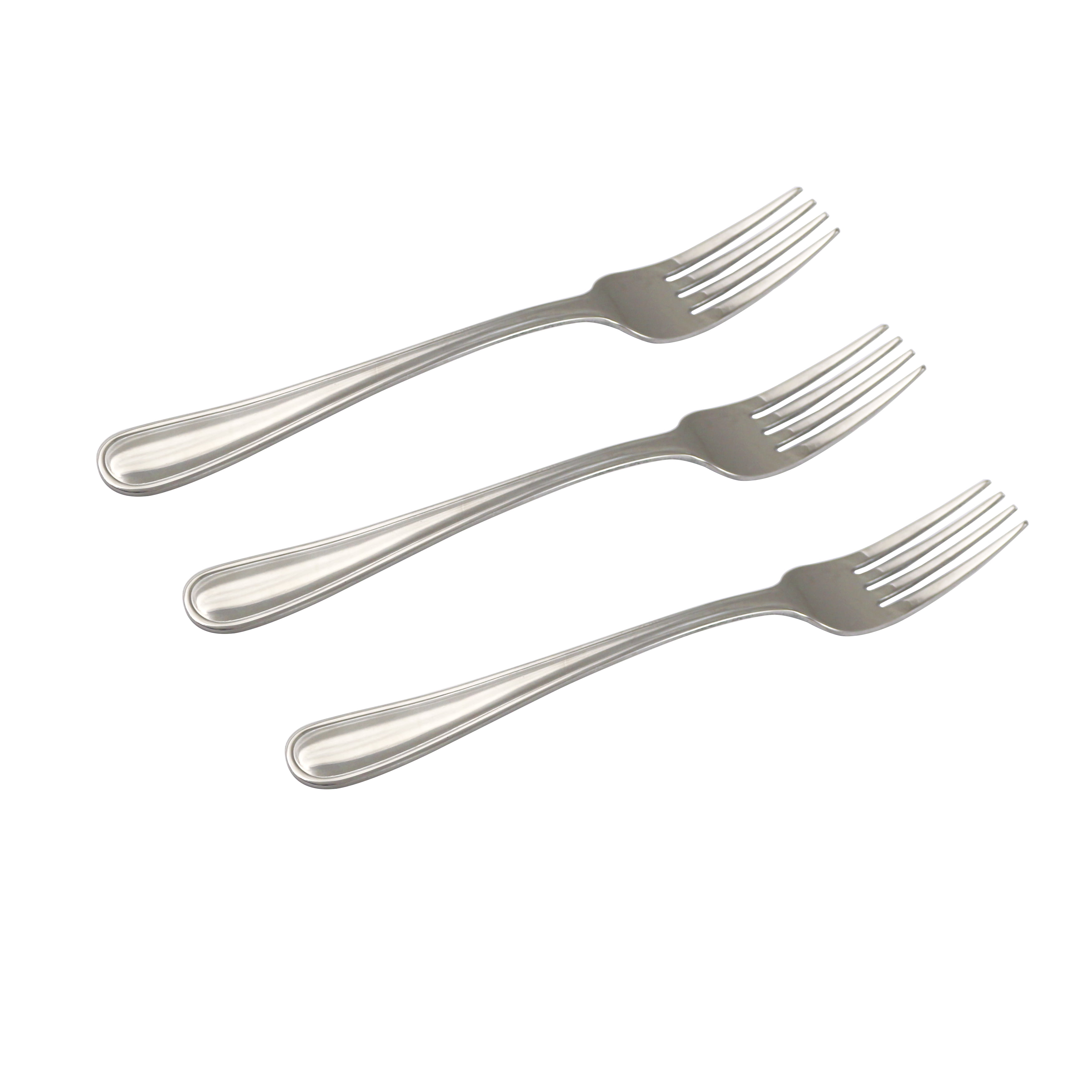 Mainstays Fleetline 3 Piece Stainless Steel Dinner Fork Set Silver ...