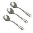 Mainstays Stainless Steel Soup Spoons 3 Pack, Silver, 7 Inch Durable ...