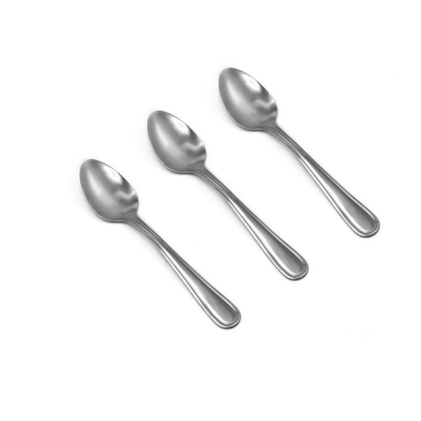 Mainstays Fleetline Stainless Steel Teaspoon, 3-Piece Set, Silver ...