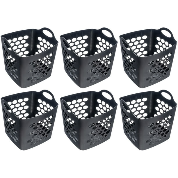 Mainstays Flexible Plastic Laundry Basket, Rich Black, 6 Pack - Walmart ...